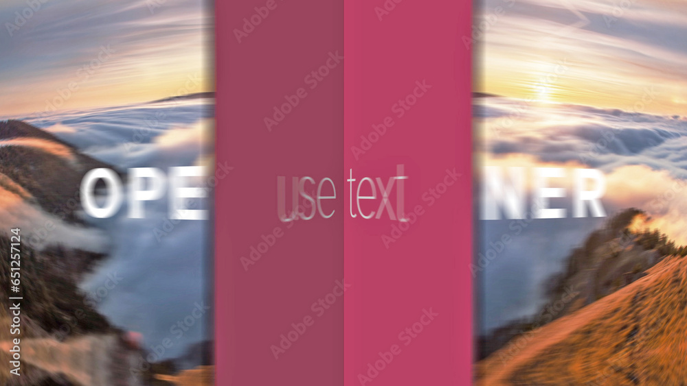 3D Block Text And Media Opener Stock Template | Adobe Stock