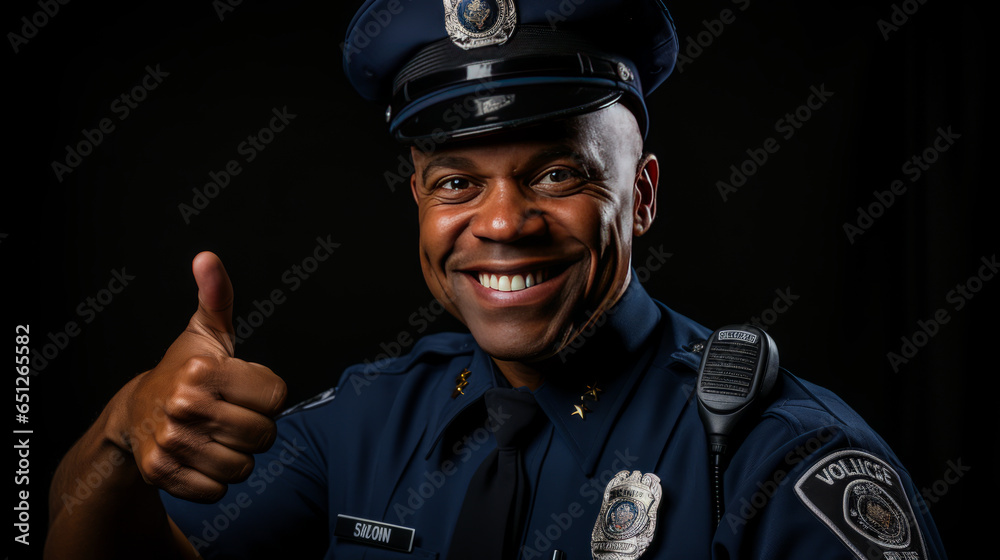 Captivating image of a relieved police officer, deep in thought ...