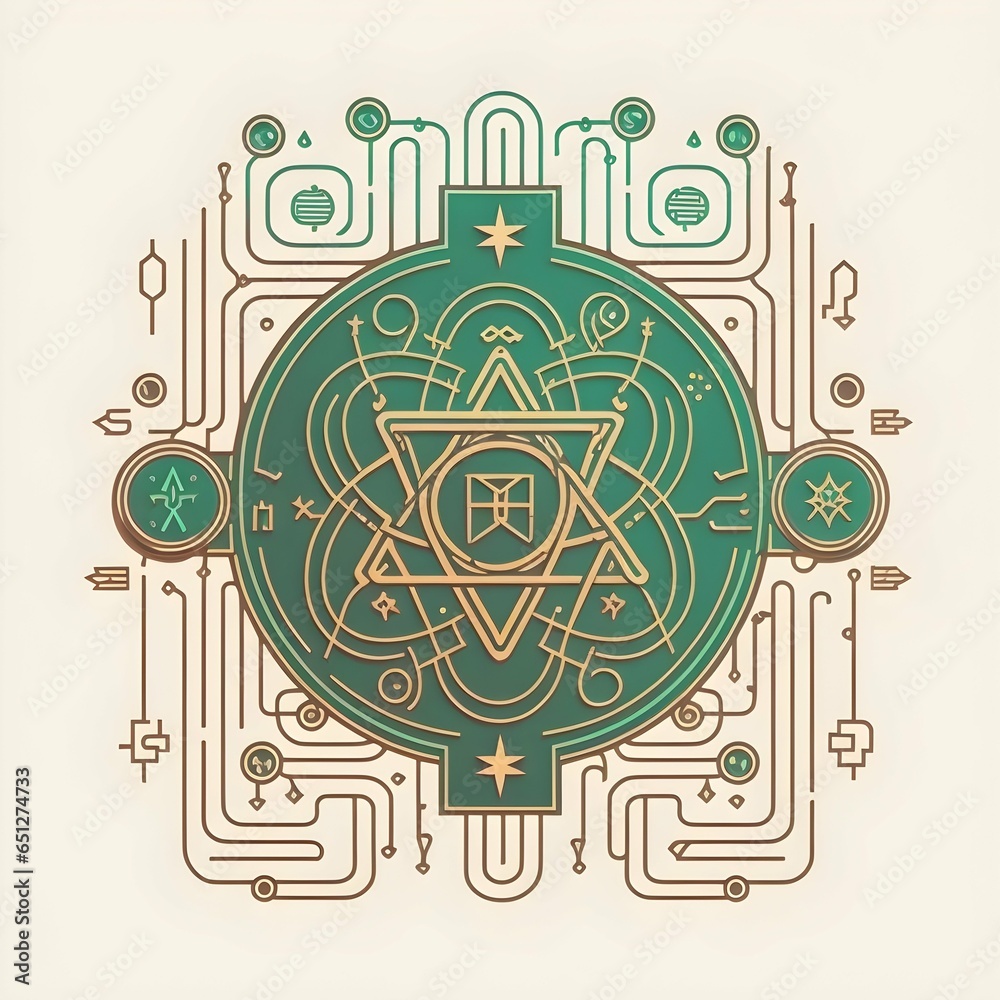 magic sigil for good luck intelligence energy circuits and code line ...