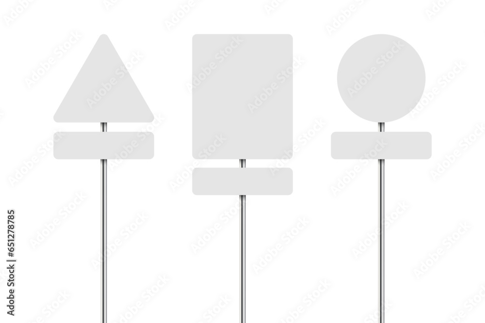 Poster Set of blank white road signs. Vector illustration – Wall Art ...