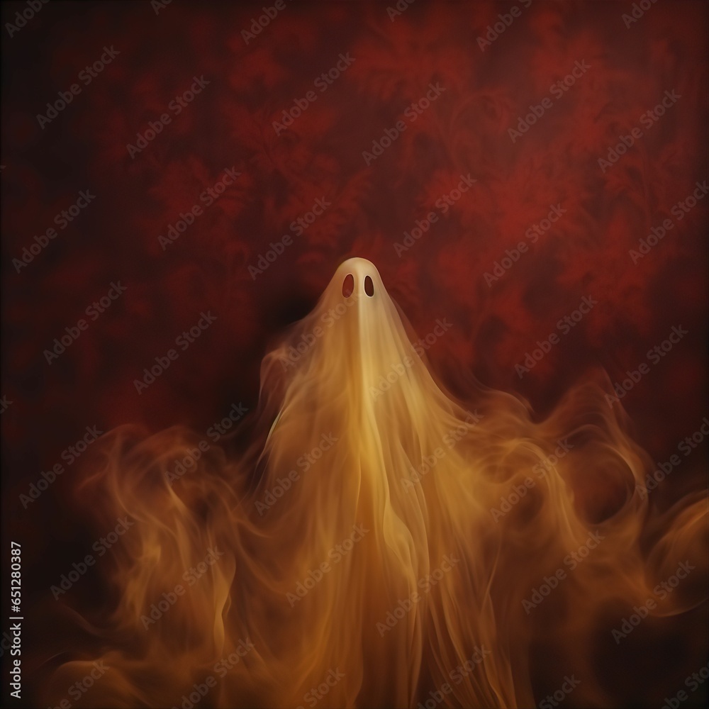 Transparent Ghostly Scary Ghost Figure Protruding From Vintage ...