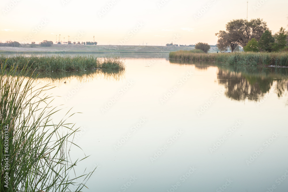 Landscape photo at Dunbar Historical Lake Lubbock Texas of sunrise over ...