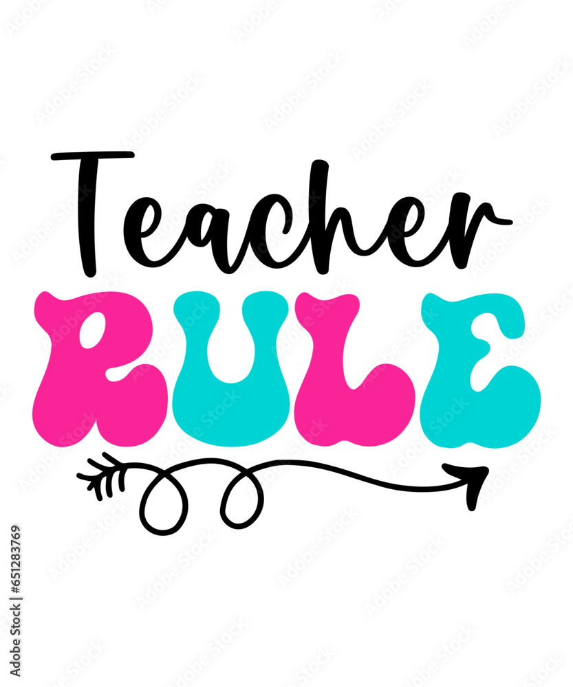 Retro Teacher Svg Bundle, School Svg, Teach Svg, Back To School Svg ...