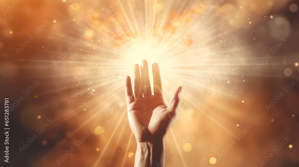 Open-palmed human hands symbolize worship and devotion, as they seek ...