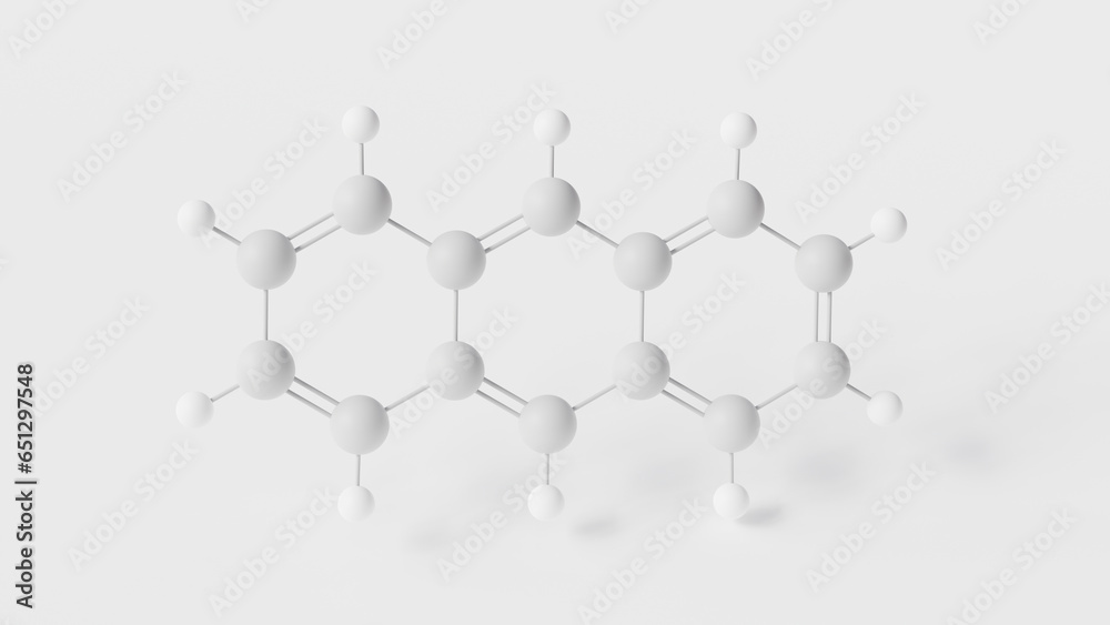 anthracene molecule 3d, molecular structure, ball and stick model ...