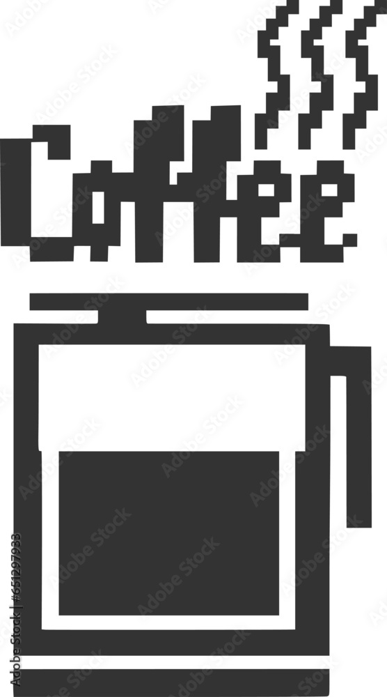 Coffee pixel art symbol Stock Vector | Adobe Stock