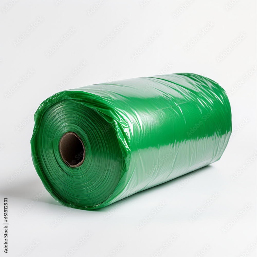 trash bag roll, garbage bag roll, plastic roll, vertical, white ...