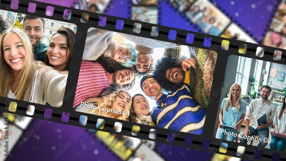 Clean Film Roll Memorie Collection Slideshow Stock Template | Adobe Stock