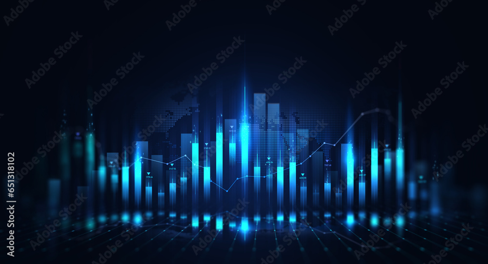 Business financial chart with moving up arrow graph. Stock market ...