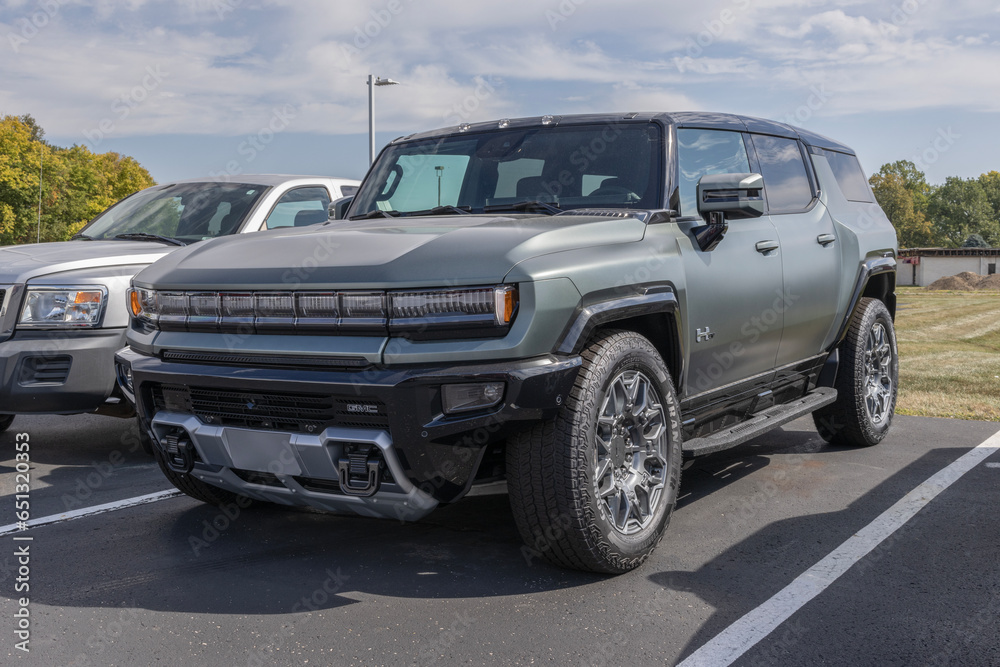 GMC Hummer EV Electric Vehicle SUV display. GMC offers the Hummer EV ...