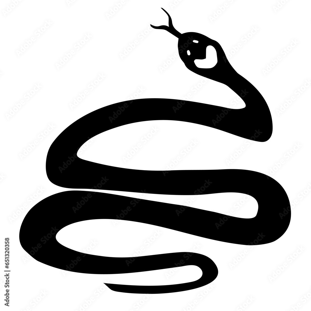 Snake silhouette vector illustration isolated on white background for ...