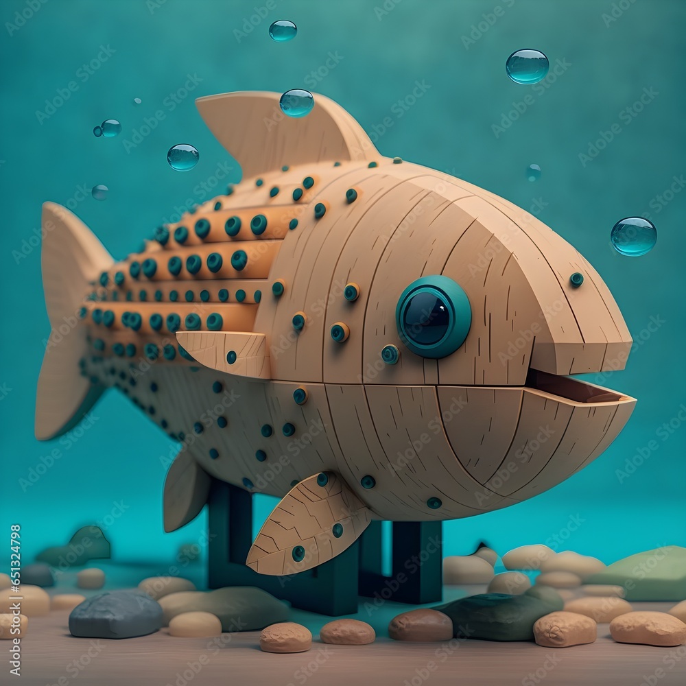 wooden lego toy design inspired by fish with 20 large wood pieces when ...