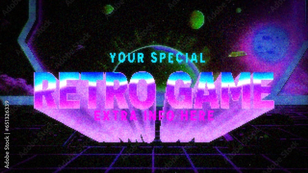Retro Game VHS Look Title Intro Stock Template | Adobe Stock