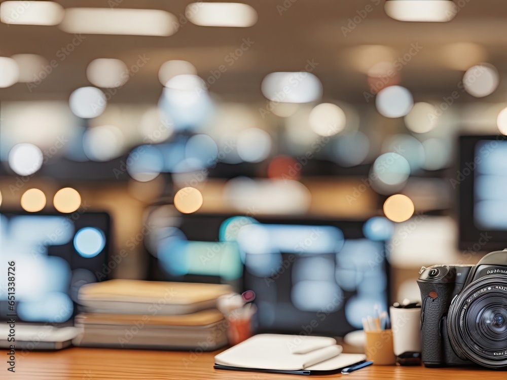 Blurred Office Background Interior Office working space Hospital ...