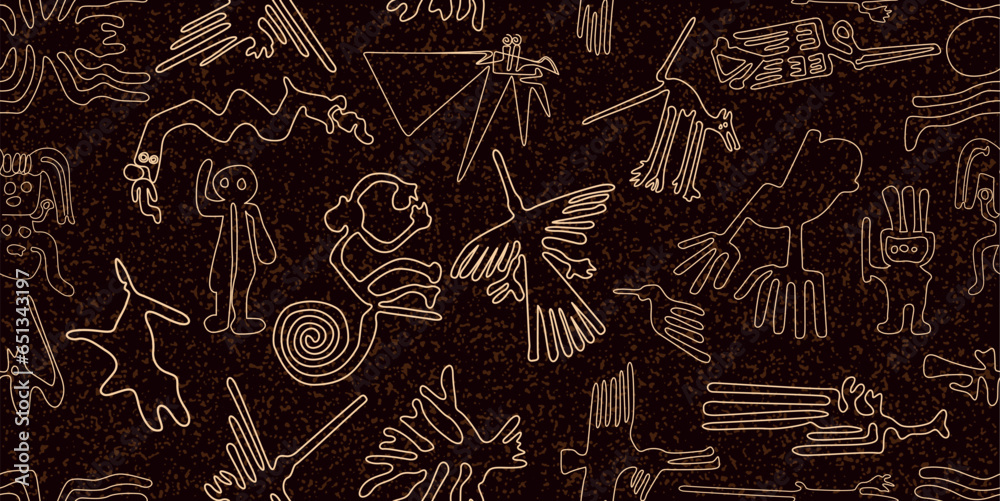 amazing world famous peruvian ancient indigenous nazca lines seamless ...