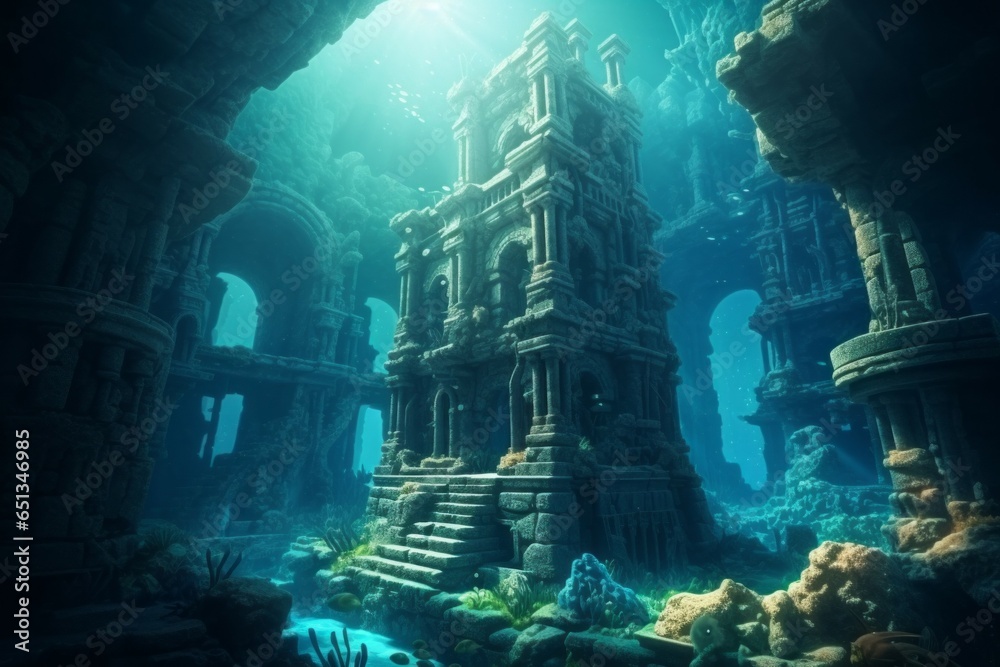 Legendary Atlantis. The sunken continent of an ancient highly developed ...
