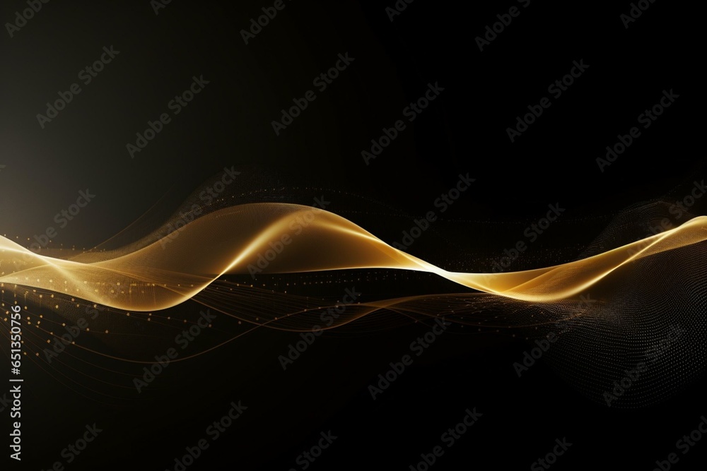 Luxurious gold gradient sound wave stripe lines on transparent ...