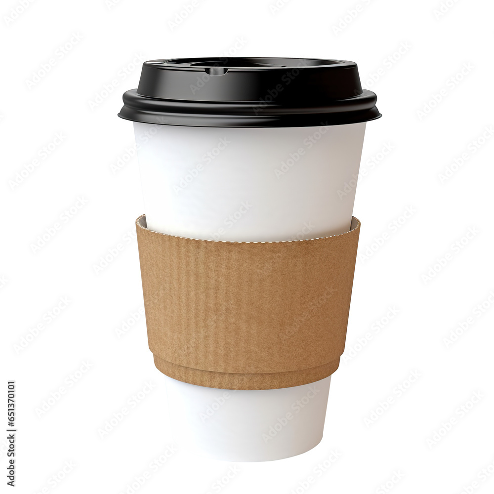 Takeaway or cardboard coffee cup with sleeve packaging template mockup ...