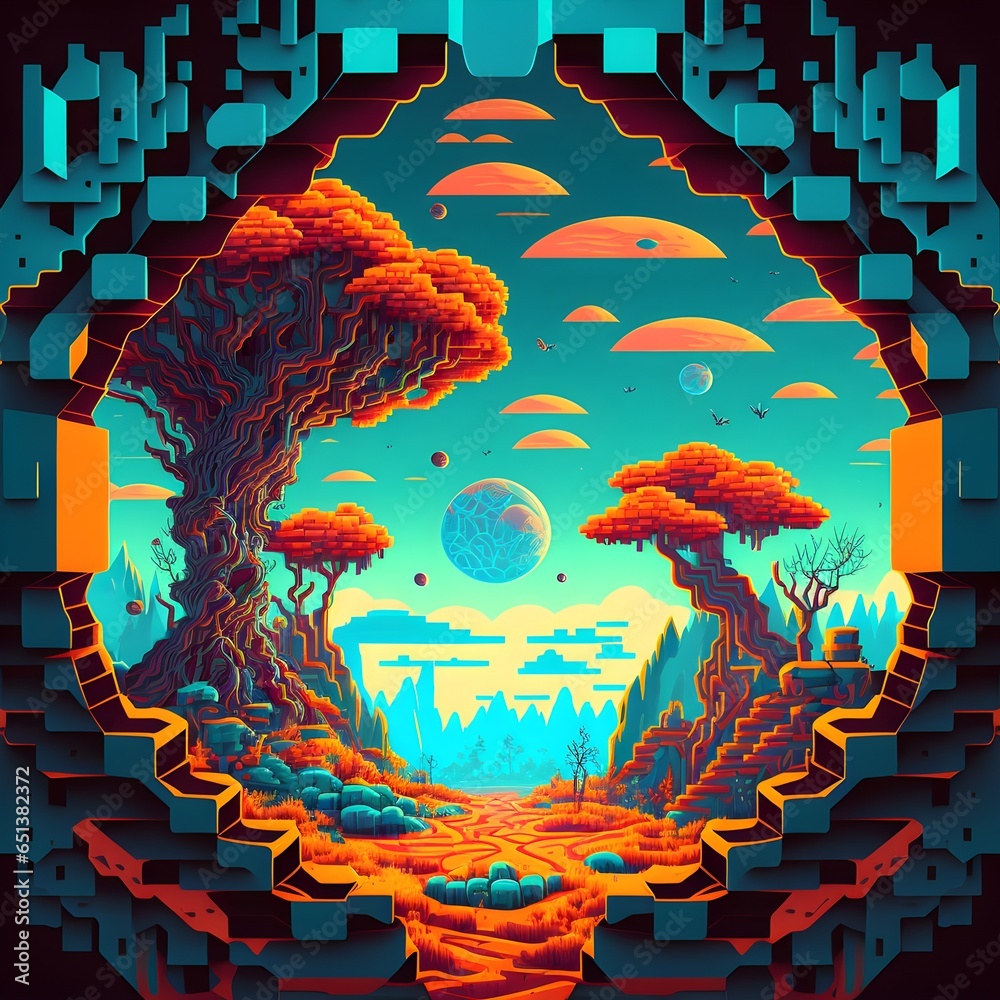 hyperstructure in 16bit pixel art vector art high contrast realist ...