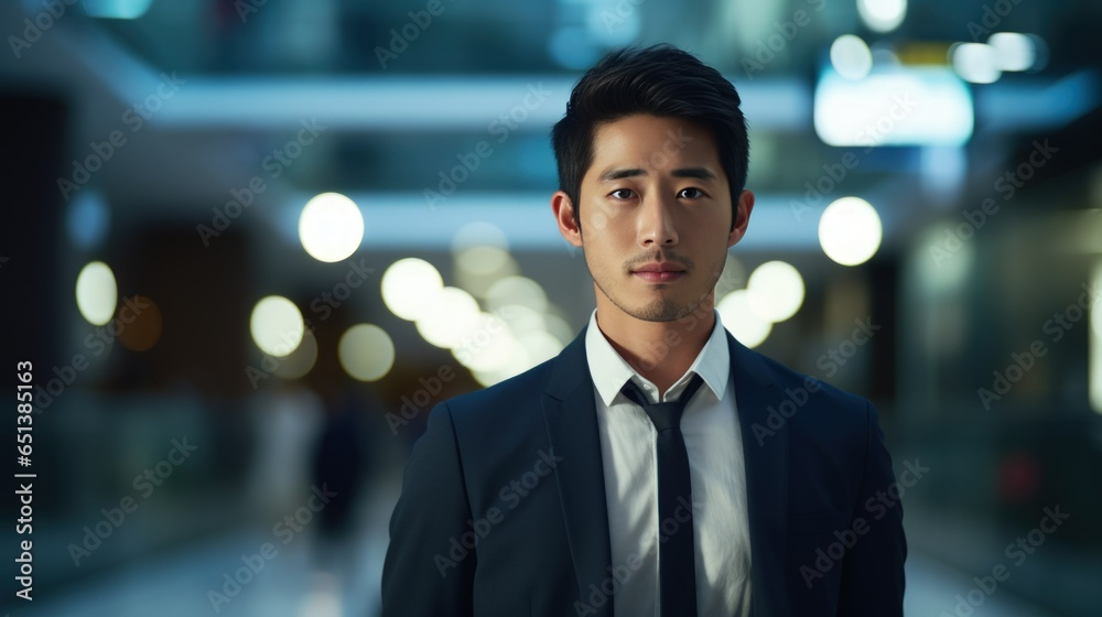 Fictional Confident and Successful Japanese Businessman Wearing a Suit ...