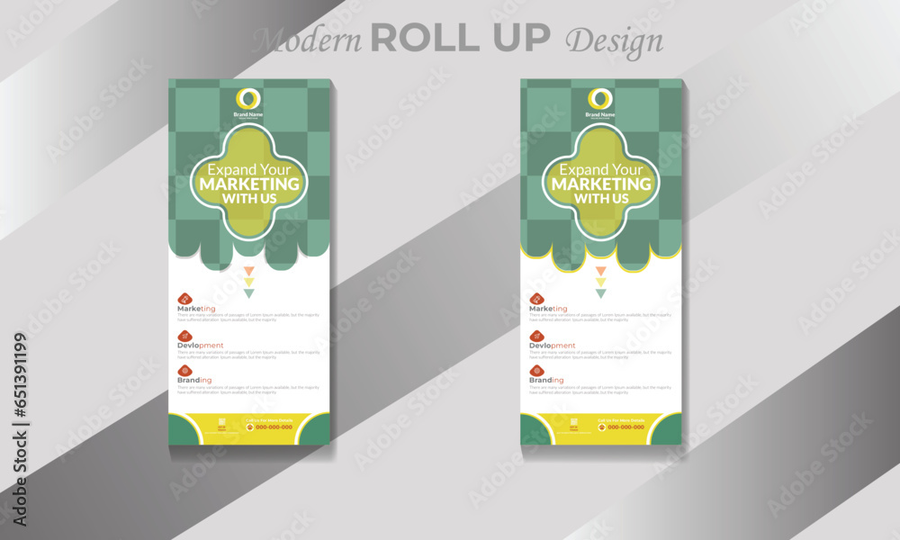 Vector corporate banner pull up roll up banner standee template with ...