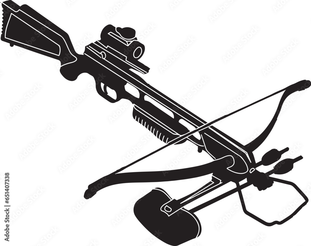 Crossbow for Archery: Vector Illustration on White, Archery Equipment ...