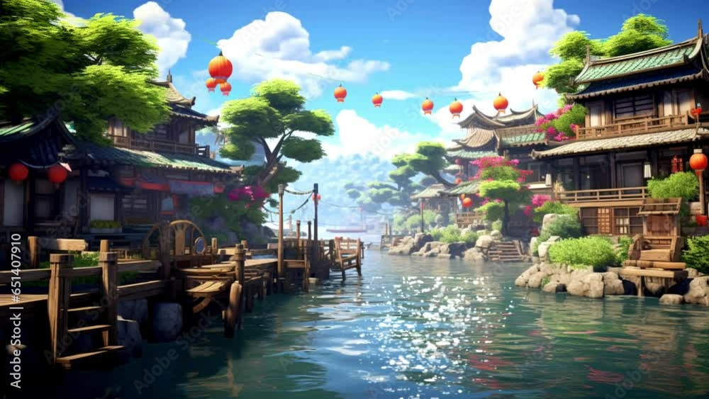 Vidéo Stock view of a floating village with a natural atmosphere ...