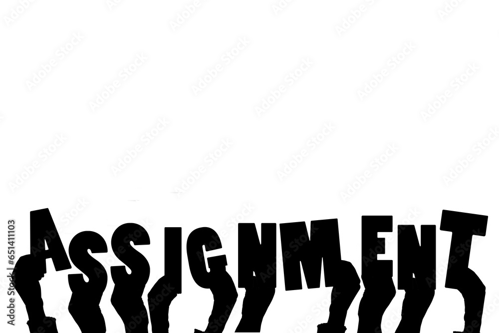 Digital png illustration of hands and assignment text on transparent ...