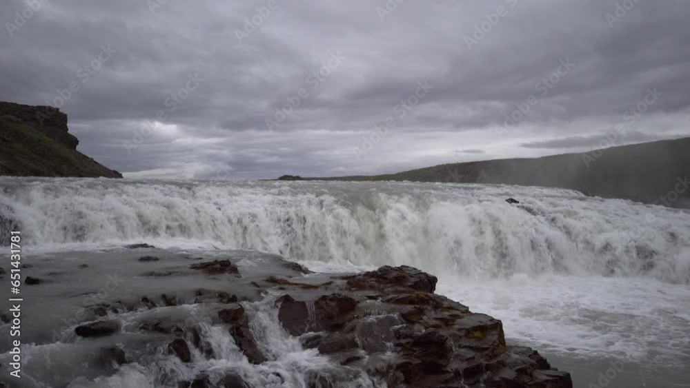 Gullfoss waterfalls in Iceland. Gullfoss Waterfall is a part of the ...