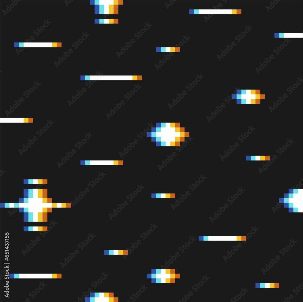 Pixel art retro style of space from long shot background, dreamy color ...