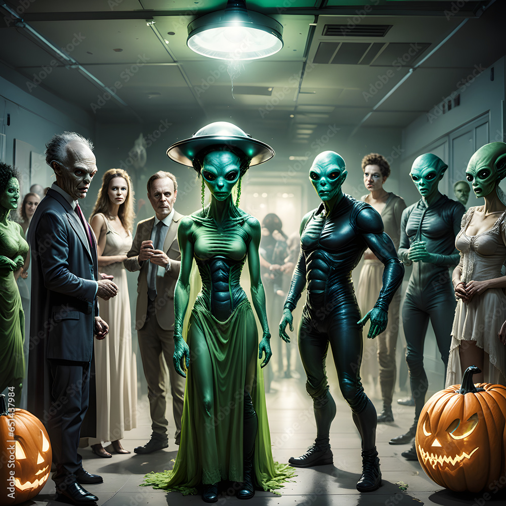 Aliens mistake a Halloween party for an Earth invasion and join in the ...