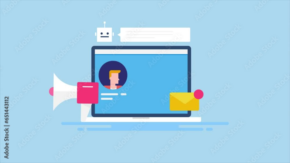 CRM system with AI technology. artificial intelligence analysing ...