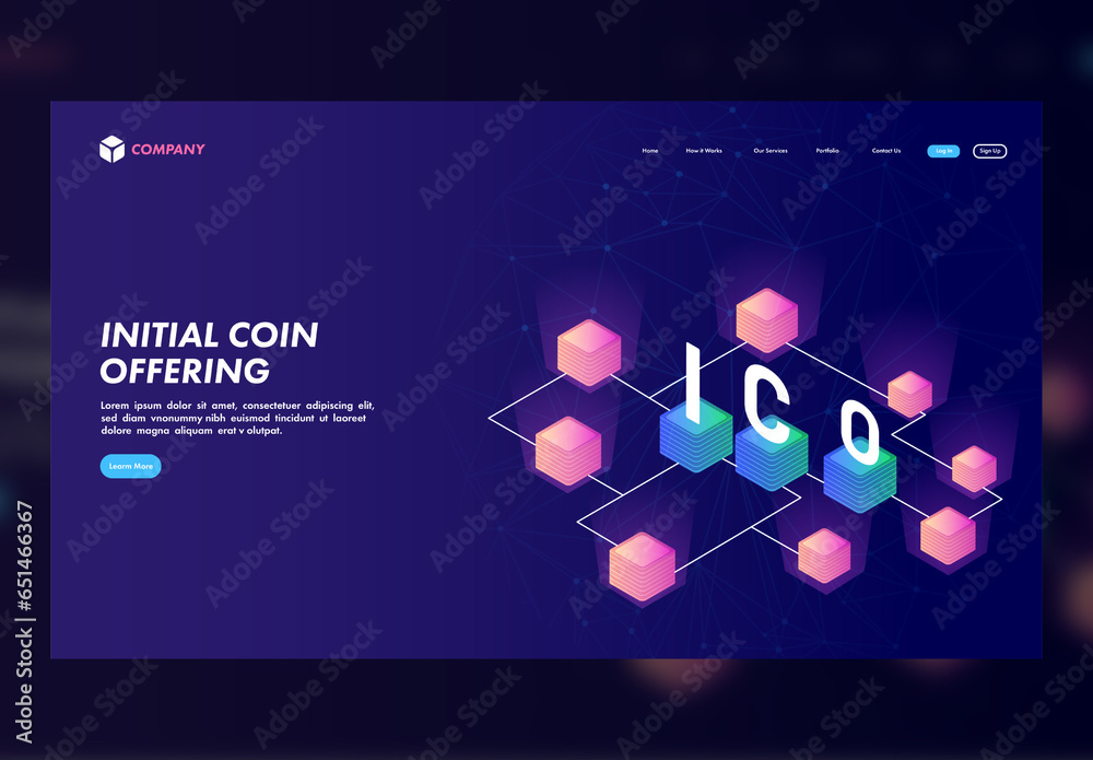 ICO (Initial Coin Offering) Concept Based Landing Page Design for ...