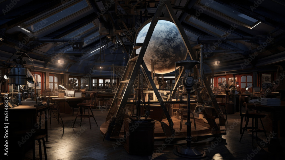 Scandinavian Astronomer's Observatory A room equipped with telescopes ...