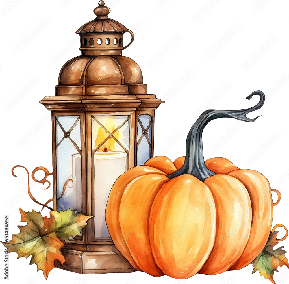 Watercolor Halloween Clipart, Black Cat Pumpkin Witch Ghost PNG, Spooky ...