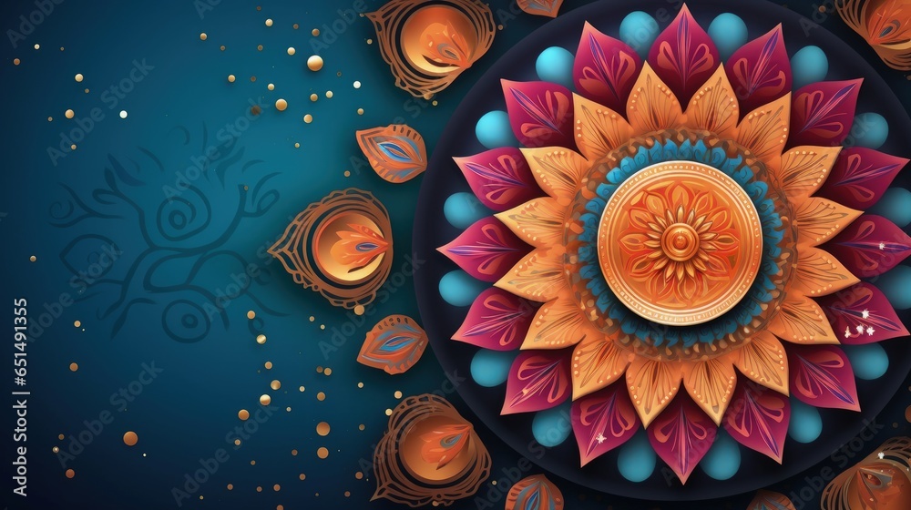 Celebrating the festival of lights. Background with the paper graphic ...