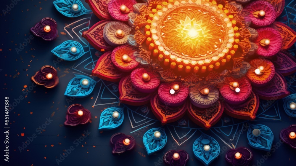 Celebrating the festival of lights. Background with the paper graphic ...