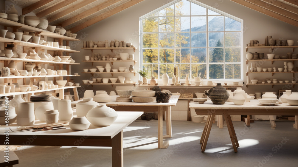 Scandinavian Ceramics Studio A dedicated workspace tailored for pottery ...
