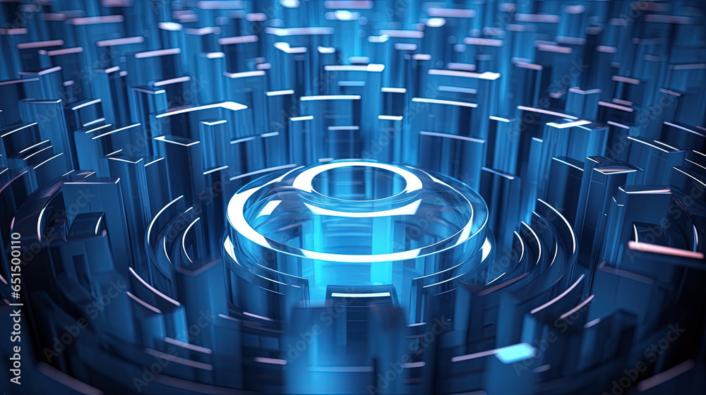 3D blue impossible maze. Abstract wallpaper. Background for a mobile ...