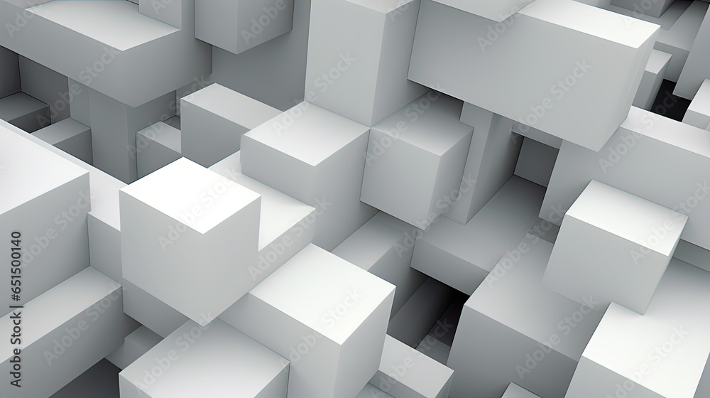 Monochromatic Cube Like Shapes Abstract Wallpaper Background For A
