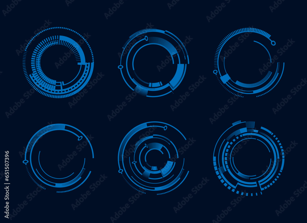 Futuristic Cyberpunk HUD with Teleport Hologram and Vector Interface ...