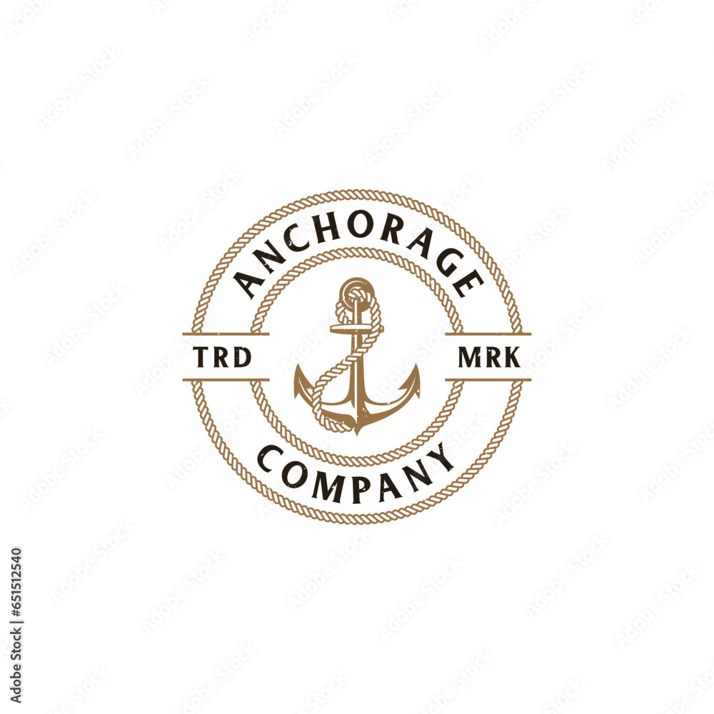 Illustration The Anchors Anchorage and Rope Logo Company in vintage ...