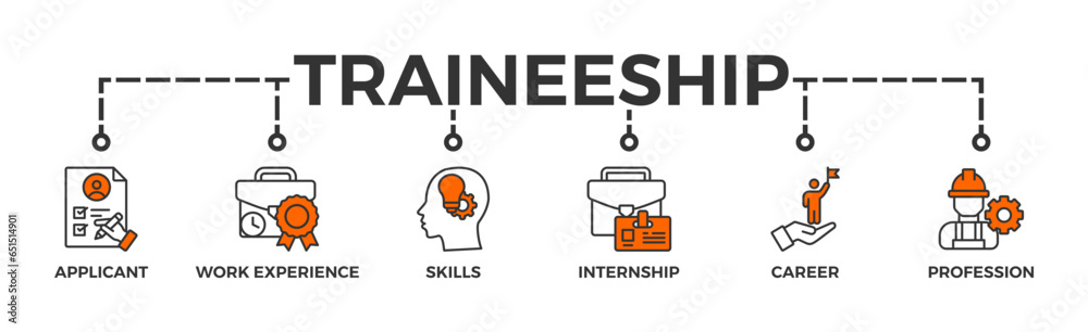 Traineeship banner web icon vector illustration concept for ...