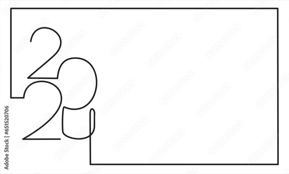 2024 year. Continuous one line drawing 2024 sign. Vector illustration ...