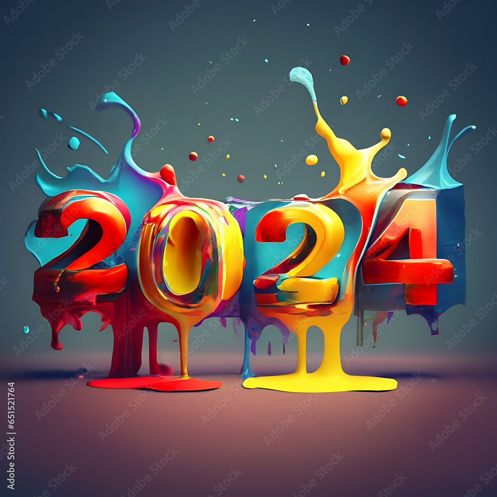 2024. one line start to end . Light glowing . Full of texture . This ...