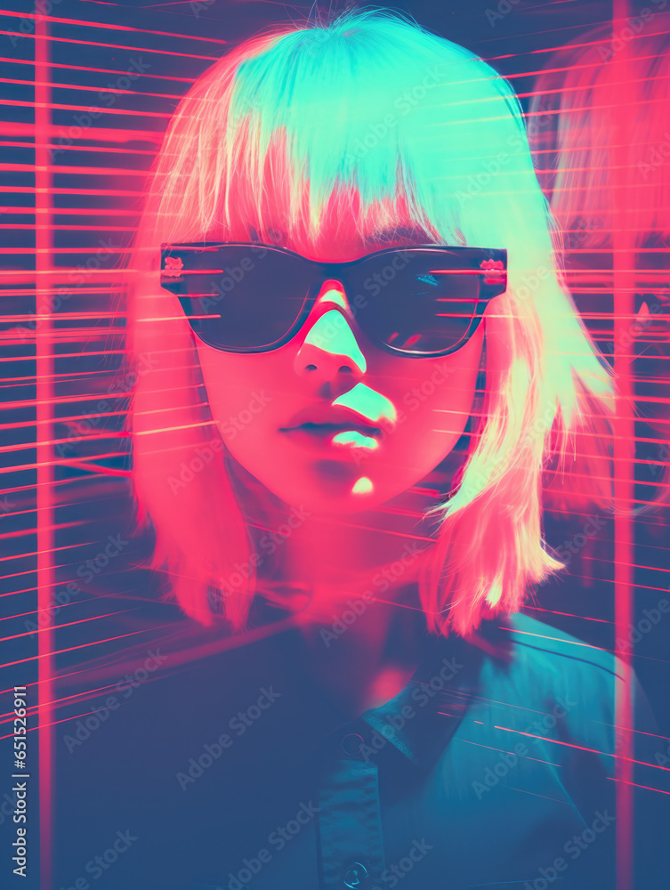 Ethereal portraiture of a female hacker in a cyber threat and security ...