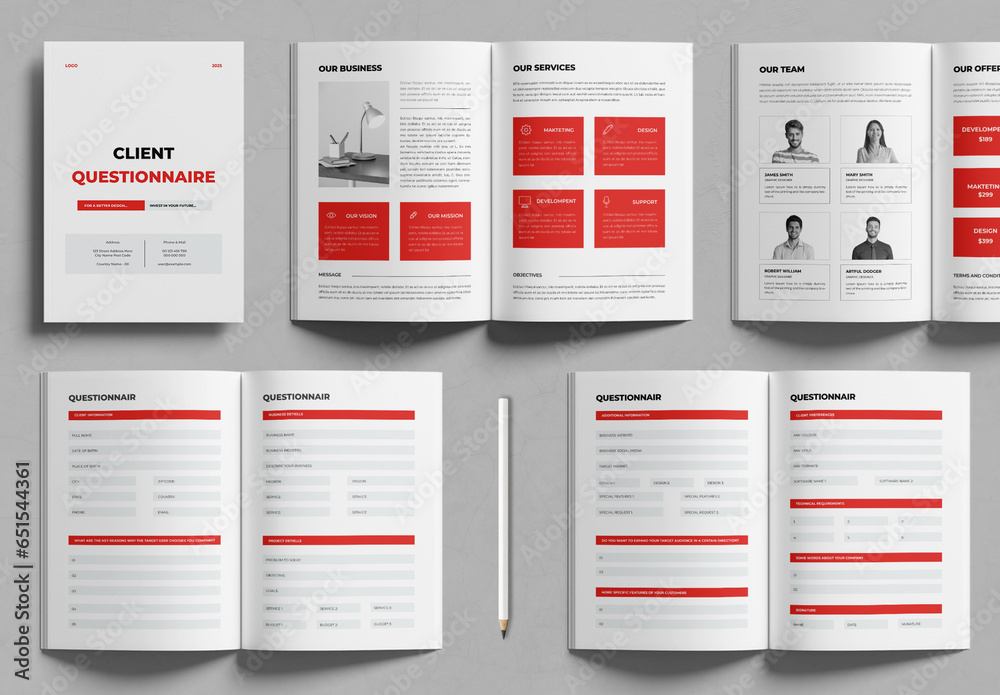 Client Questionnaire Brochure Template Stock Template | Adobe Stock