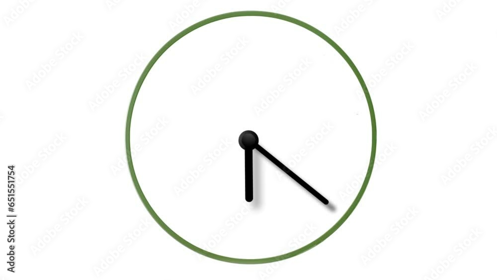 Analog wall clock spinning animation through the hours. AI generated ...