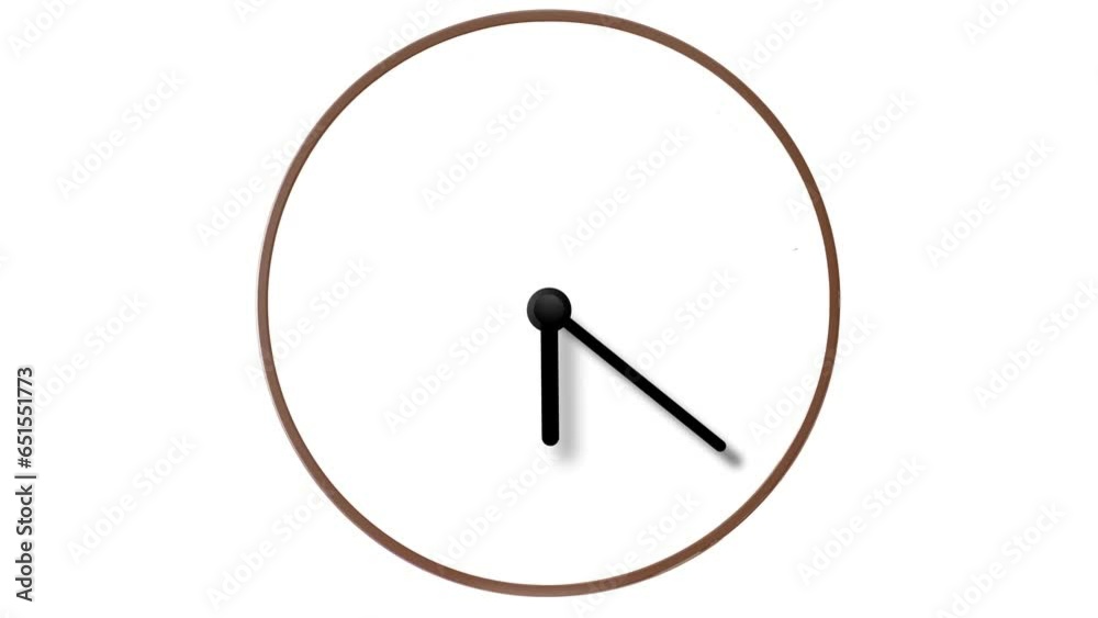 Analog wall clock spinning animation through the hours. AI generated ...