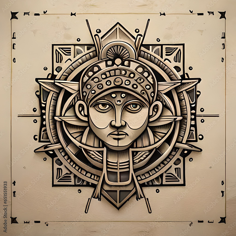 pre colombian style tattoo inspiration , round and circular mayan ...